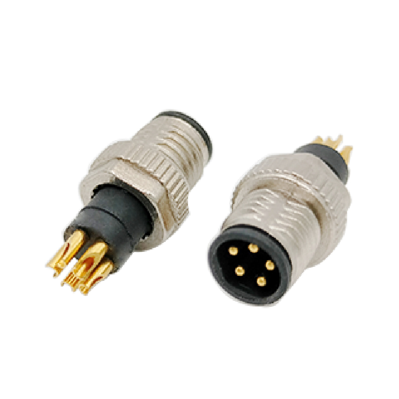 M8 5Pin male B coded solder connector（B10-M08LT050-1A）,M8 5Pin male B ...