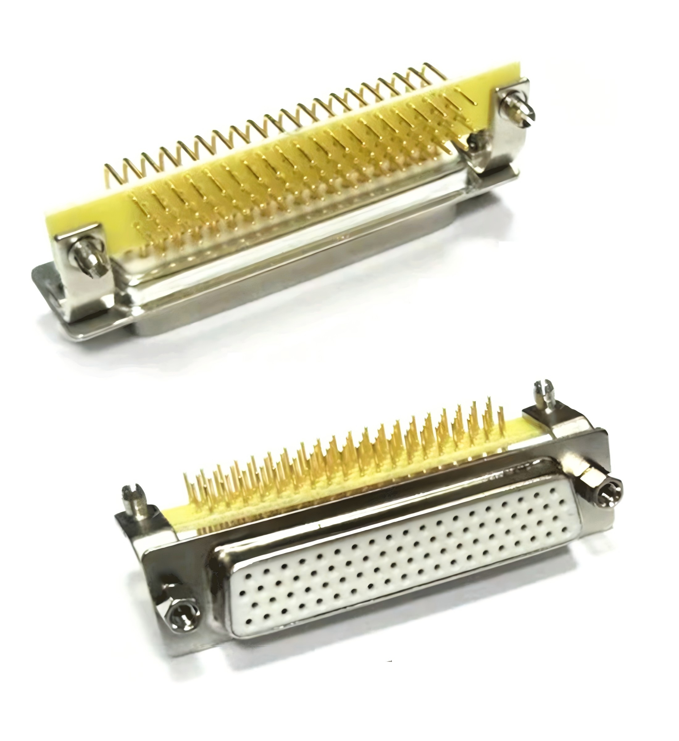 HD.D-SUB machined pin 78pin female right angle,8.08mm,riveted board ...